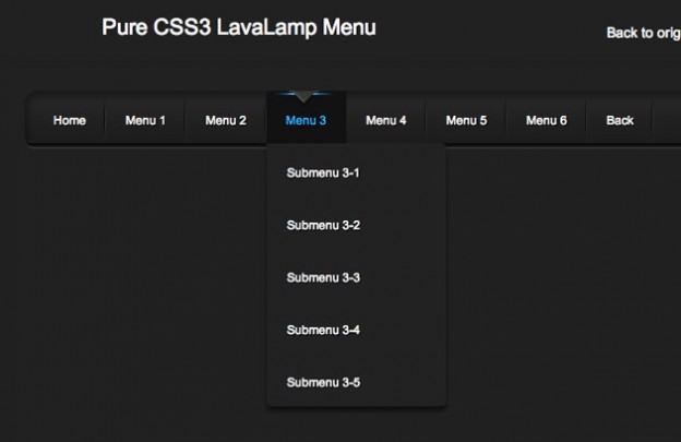 該当メニューの上部にポインタがスライドしてくる、クールなイメージのグローバルナビゲーション。シャープな動きに注目したいところ。