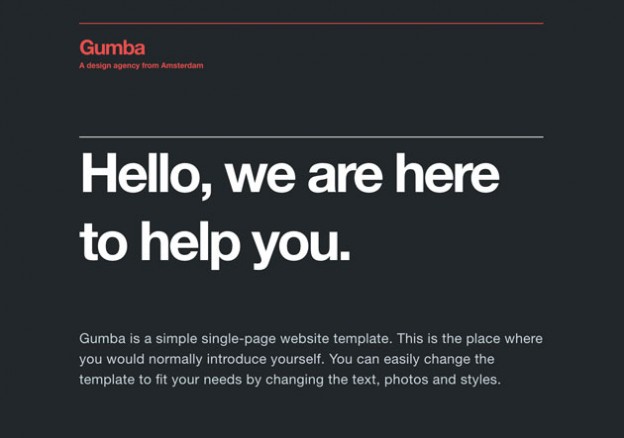 Gumba – a free HTML5/CSS3 single-page website template · Portfolio of designer and coder Rick ...
